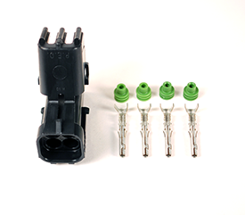 4-pin Female Weatherpack Connector, Square | Performance Electronics