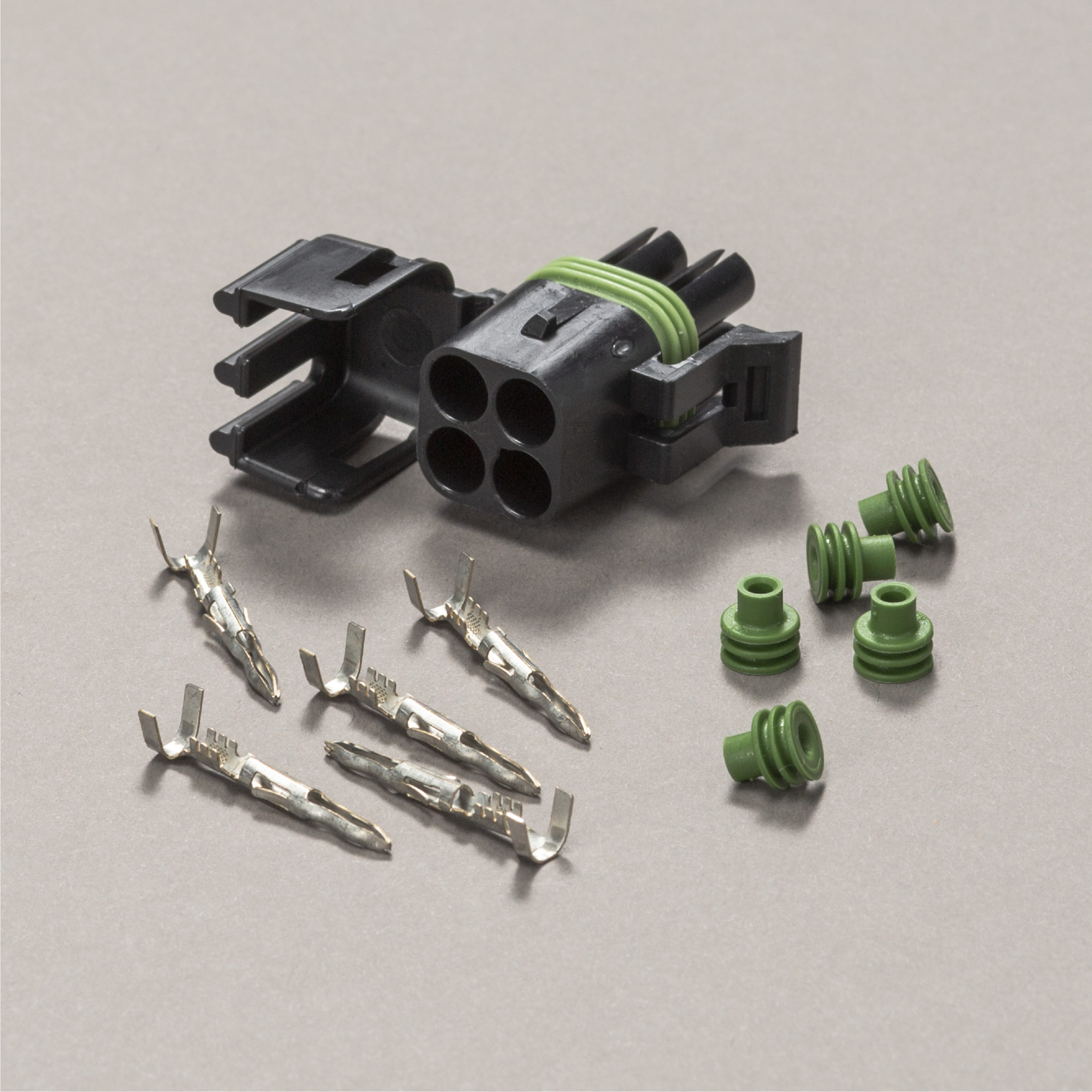 4-pin Male Weatherpack Connector, Square | Performance Electronics