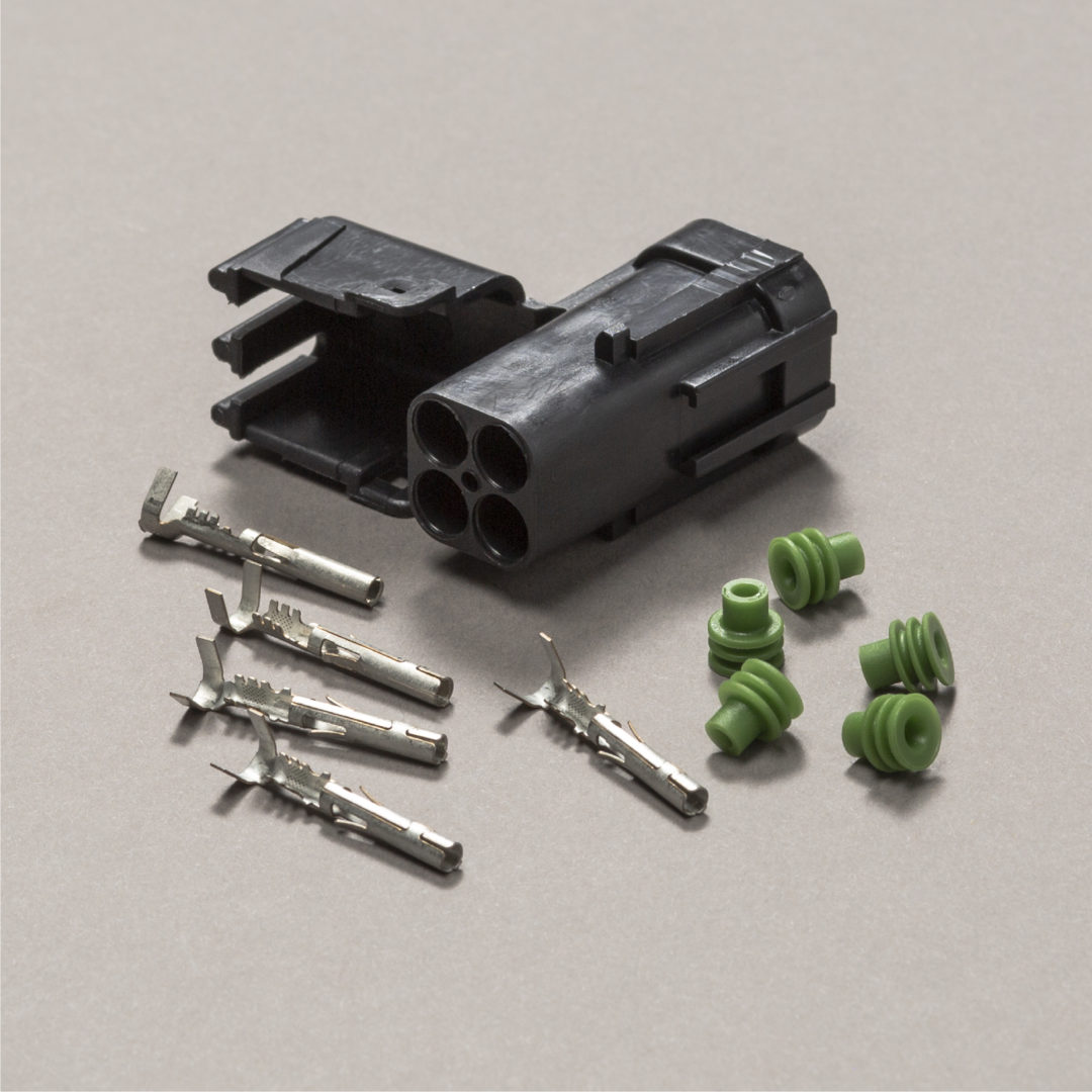 4-pin Female Weatherpack Connector, Square | Performance Electronics